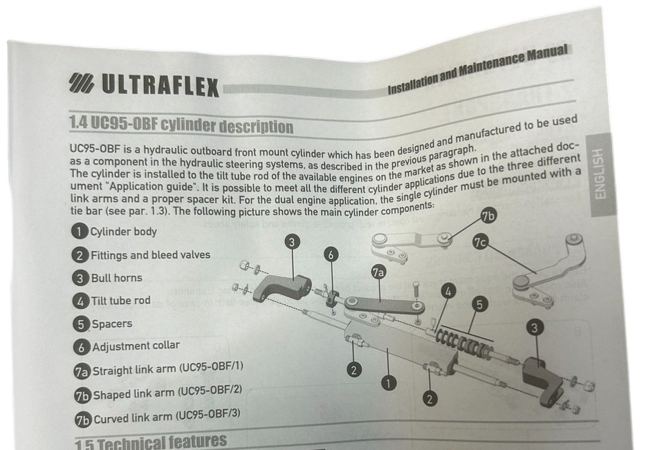 Ultraflex Hydraulic Steering Cylinder UC95-OBF1 | eBay