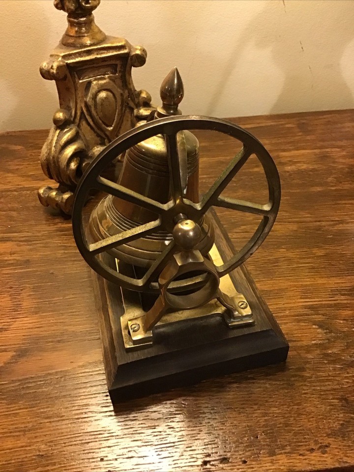 Vintage Brass Tabletop Bell With Wheel To Ring Bell, Servants, Dinner ...