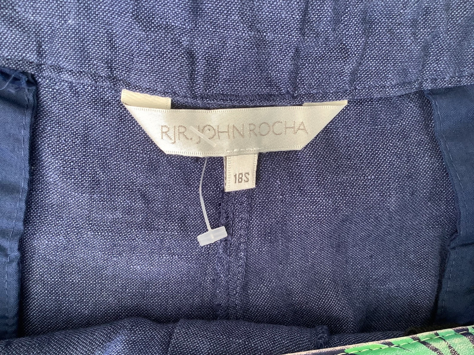 RJR john rocha ladies 18 S linen 100% blue relaxed trousers | eBay UK
