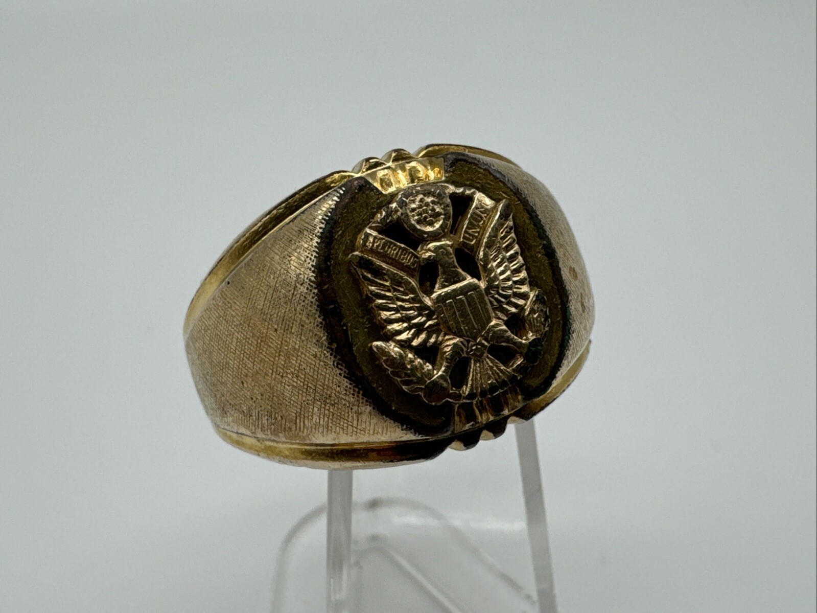 Vintage Ww2 10k Gold Filled Ring “Dee Bee” Size 10 - Gem