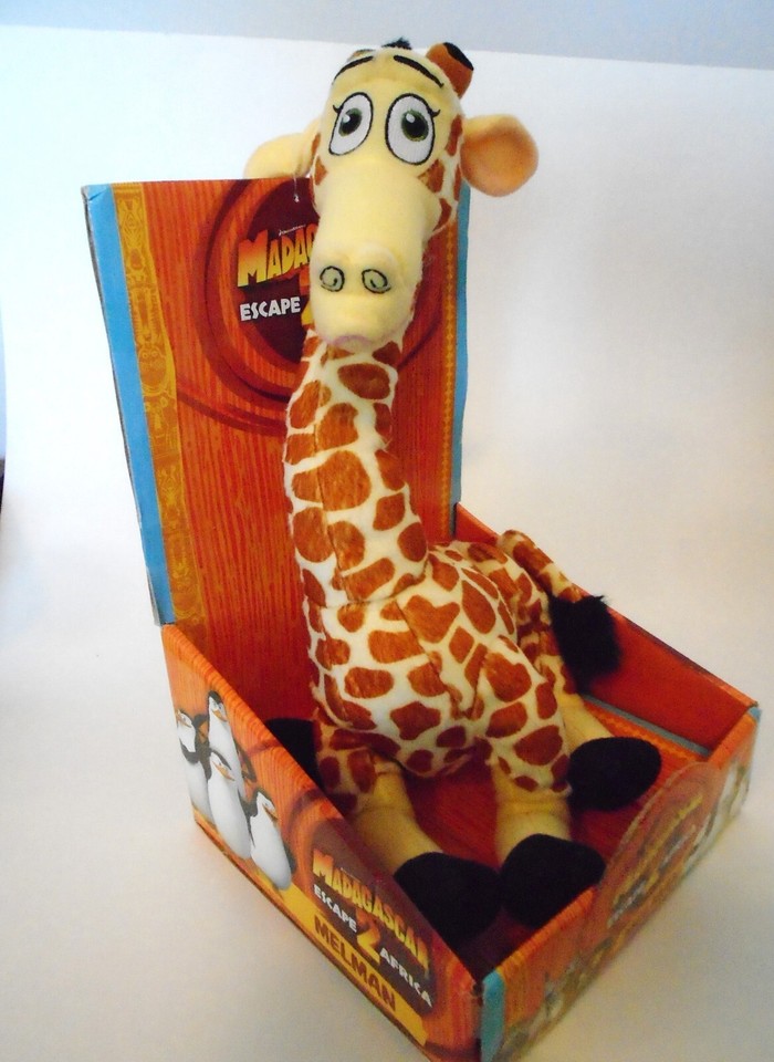 RARE NEW Madagascar Melman The Giraffe Escape 2 Africa 11” Plush Movie ...