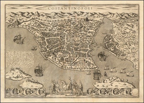 Home Wall Art Print- Vintage Map Poster- CONSTANTINOPLE 1600 -A4,A3,A2 ...