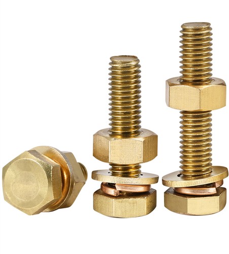Brass Hex Bolts Cap Head Screws With Hex Nuts Flat Washers Spring ...