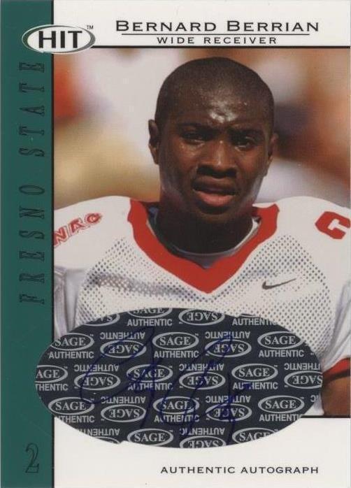 2004 SAGE Hit - Autographs Bernard Berrian #A2 Emerald (AU, RC) for ...