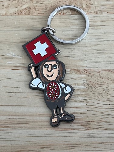Vintage Switzerland Swiss Travel Souvenir Keychain Key Chain FOB Metal ...