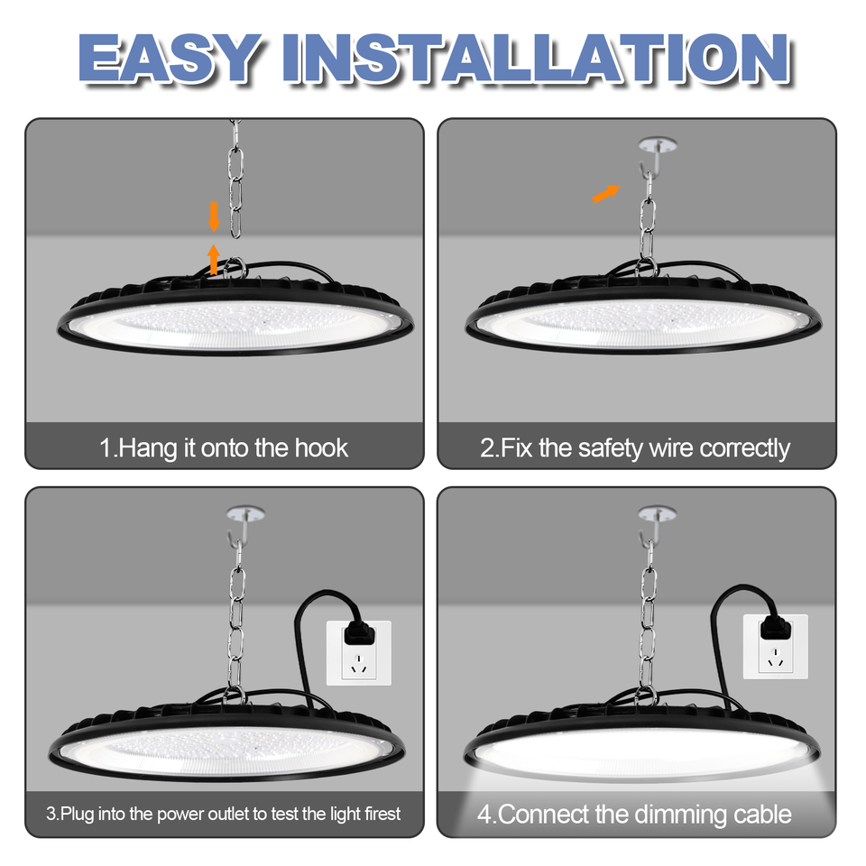 5-10 Pcs 300W UFO Led High Bay Light Factory Warehouse Commercial Led ...