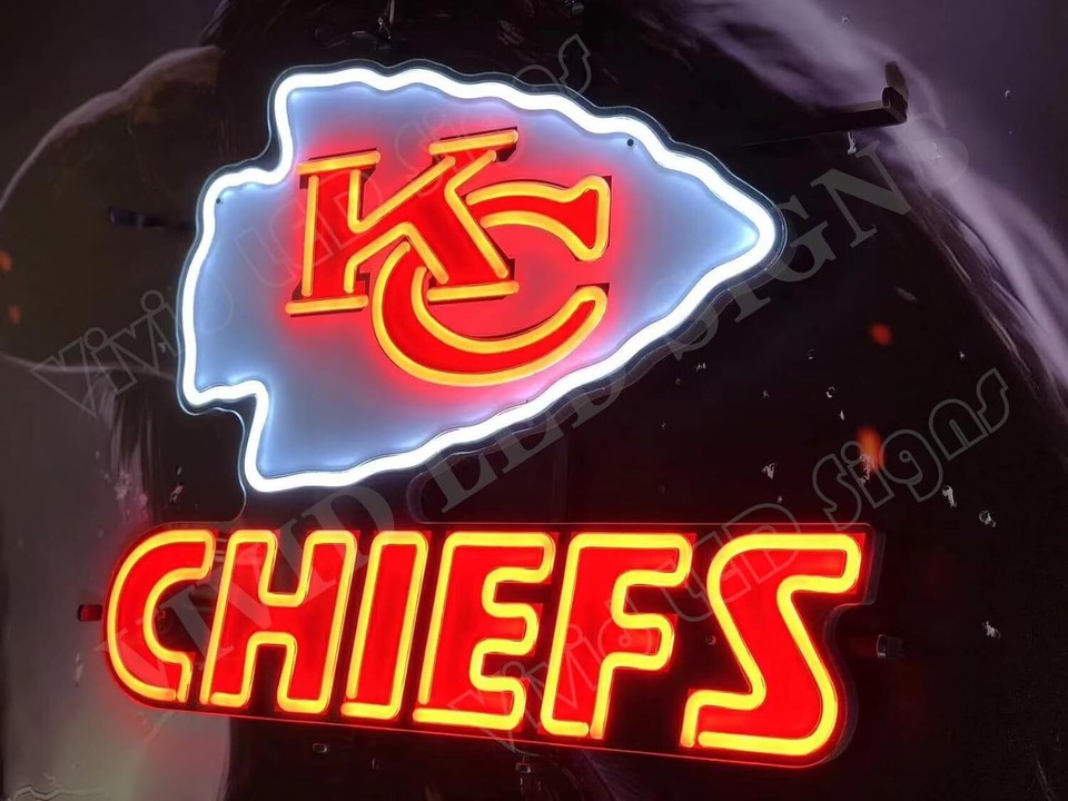 Kansas City Chiefs Chiefs KCC 32"x24" Vivid LED Neon Sign Light Lamp ...