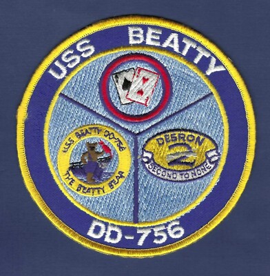 USS BEATTY DD-756 Destroyer Ship's Crest Patch | eBay