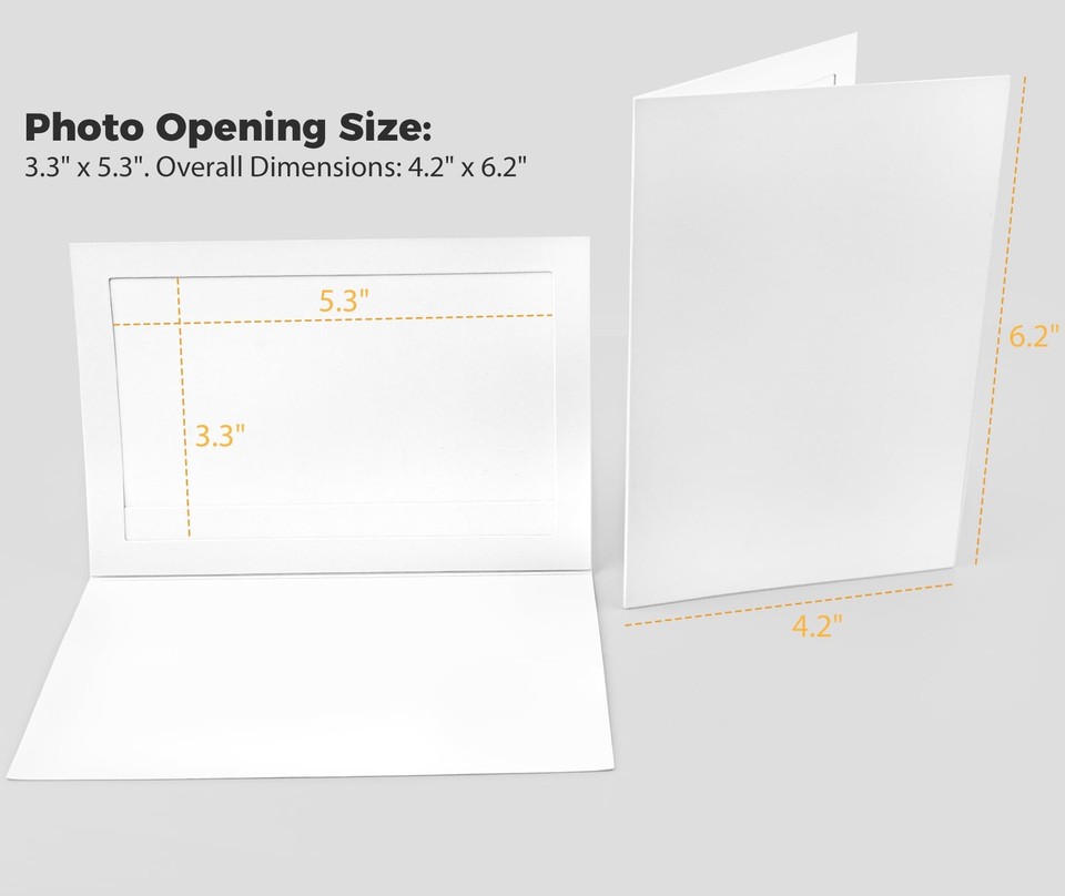 100Pack Photo Frame Cards 4x6 Inch Photo Insert Cards with Envelopes ...