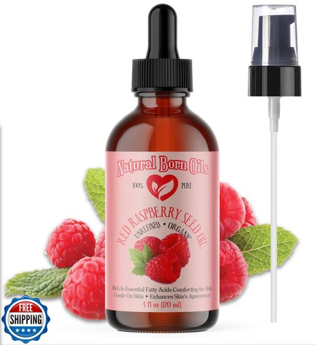 Natural Born Oils Red Raspberry Seed Oil, 4oz, Organic, Cold-Pressed ...