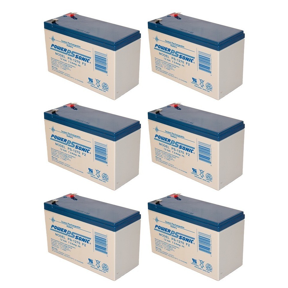 Power-Sonic 12V, 7Ah, AGM, F2 Terminal Battery Replaces Consent GS128-5 ...