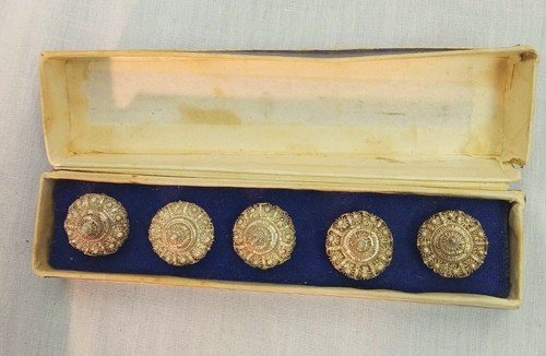 ANTIQUE SILVER PRINCESS BUTTONS. in origional box | eBay
