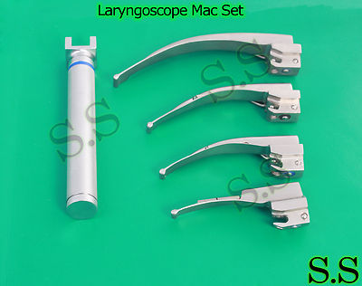 Laryngoscope Macintosh Set (1 handle AA, 4 Mac Blades) LS-3084 | eBay