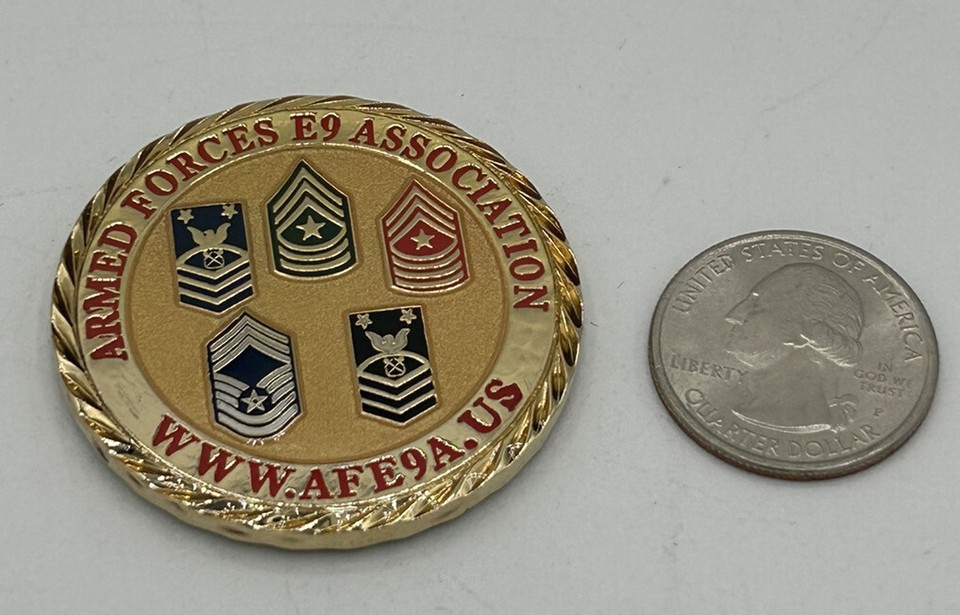 Armed Forces E9 Association Military Coin USMC USAF USCG USN USA ARMY ...