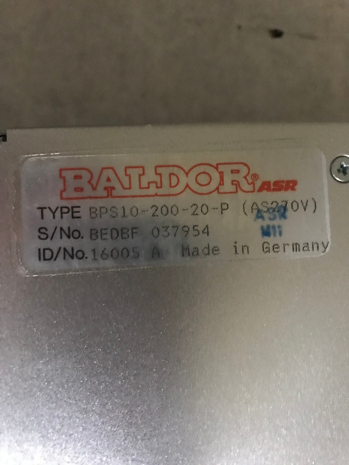 BALDOR BRS10-200-20-P SERVO DRIVE,BPS10P, BPS10-200-20-P (AS270V),I6005 ...