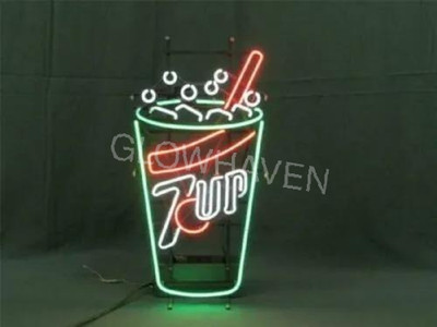 7up Cup Soft Drink Neon Light Sign Shop Garage Handcraft Custom Glass 8 ...