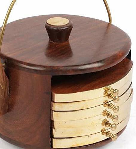 wooden Coaster Set Dining Table Set of 6 Kettle Shape US | eBay