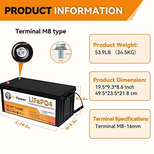 Second-hand 24V 100Ah LiFePO4 Lithium Battery for RV Marine Solar ...