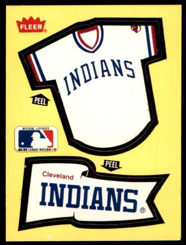 1985 FLEER TEAM STICKERS SMALL PRINT CLEVELAND INDIANS JERSEY CLEVELAND ...