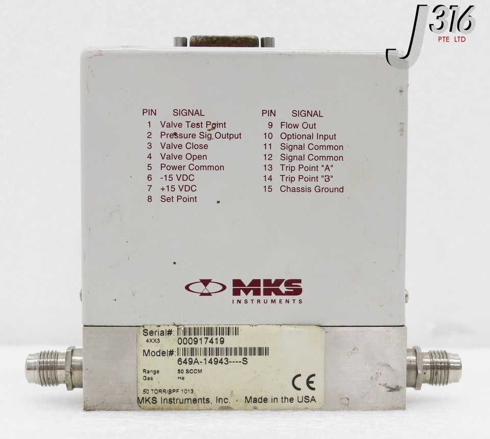 M22 MKS MFC, PRESSURE CONTROLLER, TYPE 649, LAM 797-800733-001 649A ...