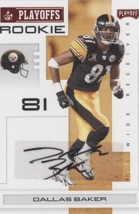 2007 Playoff NFL Playoffs - Rookie Dallas Baker #151 Red Signatures ...