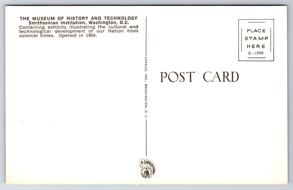Washington DC Smithsonian Institution Museum History Technology Vintage ...