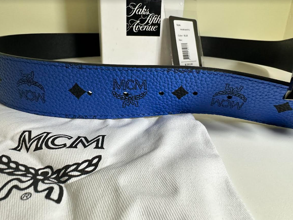 Authentic Adjustable Blue to Black MCM Belt with Silver Buckle | eBay