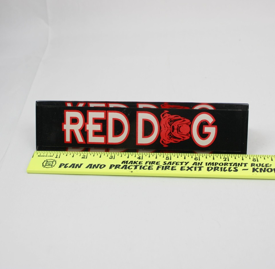 Red Dog Beer Tap Bulldog Handle Lucite 3 Sided Triangle Shape | eBay