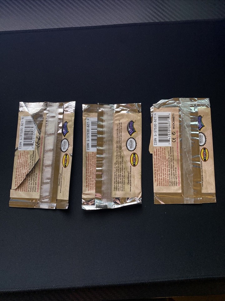 Pokemon Booster Pack Wrapper Fossil EMPTY all three | eBay