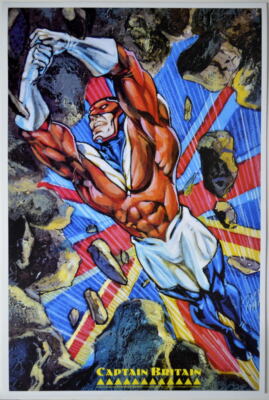 CAPTAIN BRITAIN PRINT Marvelmani a Joe Phillips art | eBay Australia