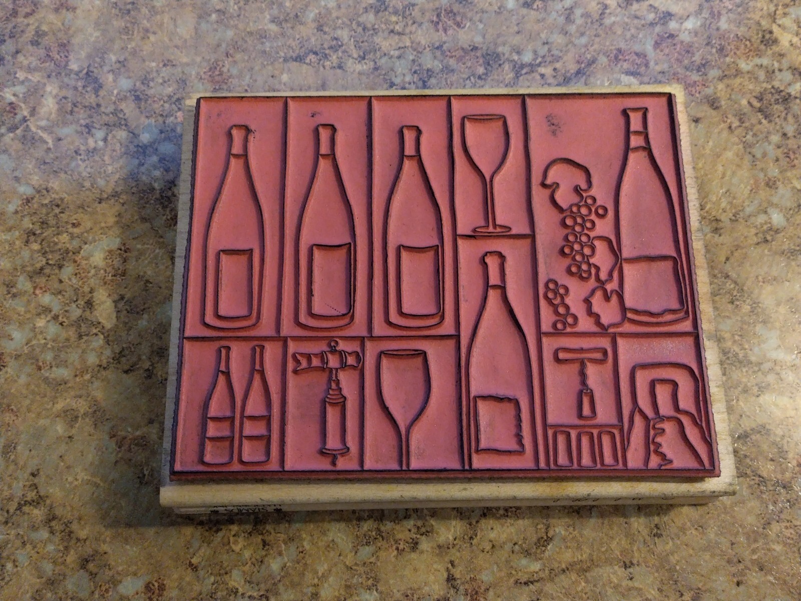 Stamps Happen Rubber Stamp Michael Clark Wine Collage 90290 Bottle ...
