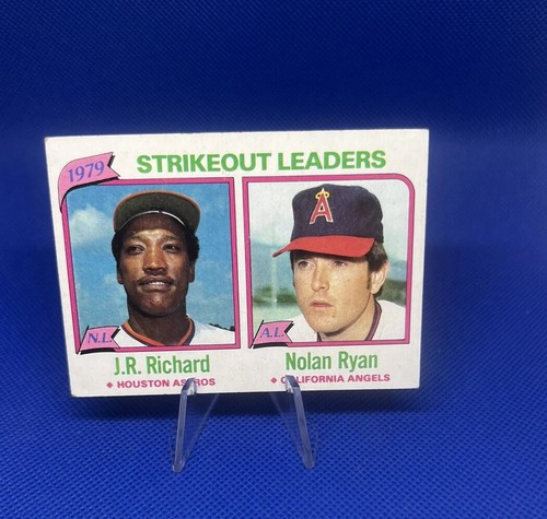 1979 STRIKEOUT LEADERS 1980 TOPPS BASEBALL CARD #206 NOLAN RYAN J.R ...
