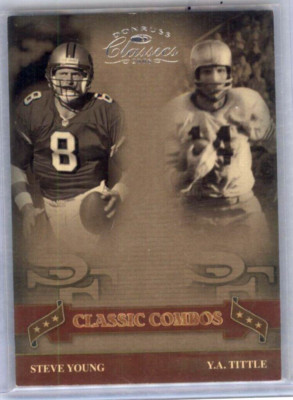 2009 Donruss Classics Classic Combos Silver Steve Young YA Tittle #2 ...