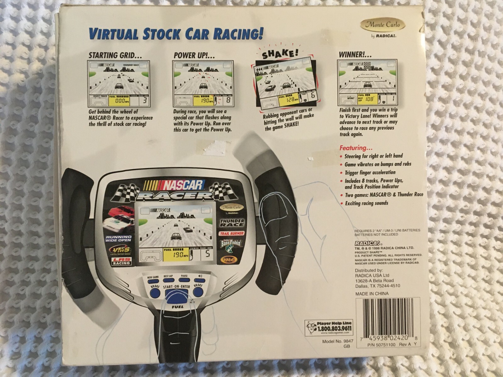 Radica NASCAR Racer Virtual Hand-Held Racing Electronic Video Game | eBay