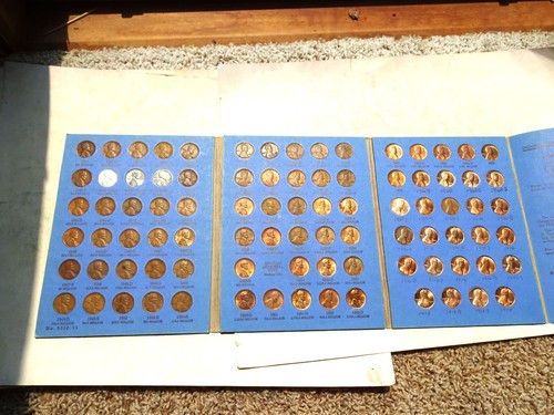 88 coin set lot collection folder book of Lincoln wheat cent pennys ...
