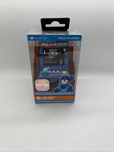 MY ARCADE Mega-Man Pico Player 3.7" 6 Video Games Portable Tiny Arcade ...