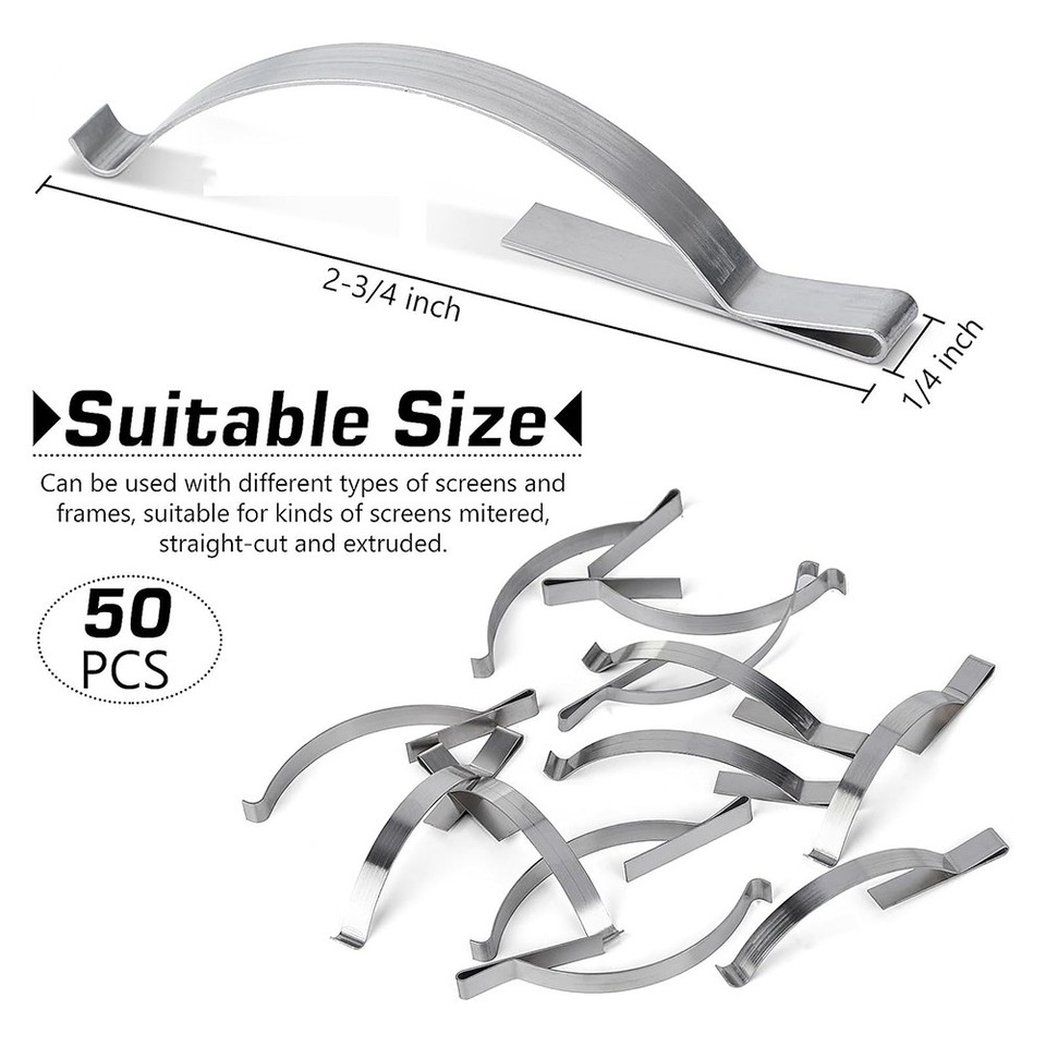 50 Pcs Window Screen Tension Spring, Corner Mount Flat Window ...
