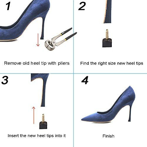 24 Pairs High Heel Replacement Tips Womens Shoes Repair Kit,6 Black | eBay