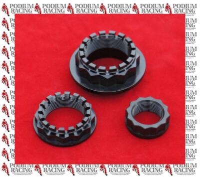 TITANIUM BLACK WHEEL AXLE NUT 3 PCS SET 12 POINT DESIGN 748 916 996 998 ...