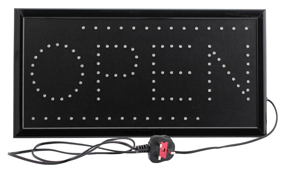 LED Open Sign For Shop Window Display illuminated Flashing LED Sign ...