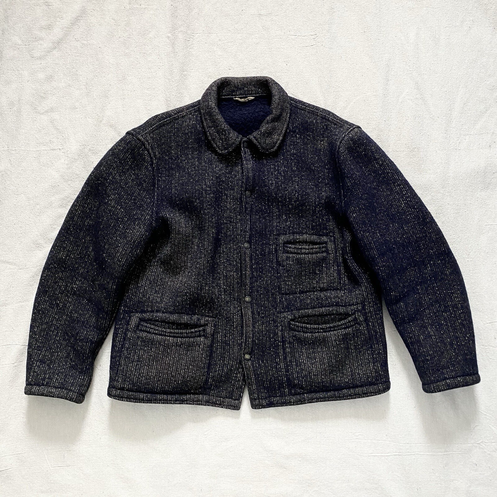 Original 1950s Brown's Beach Jacket Navy Blue Size 44… - Gem