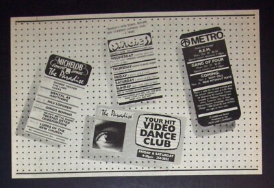 REM Murmur Tour Gang Of Four Lords Of The New Church Boston Area 1983 ...