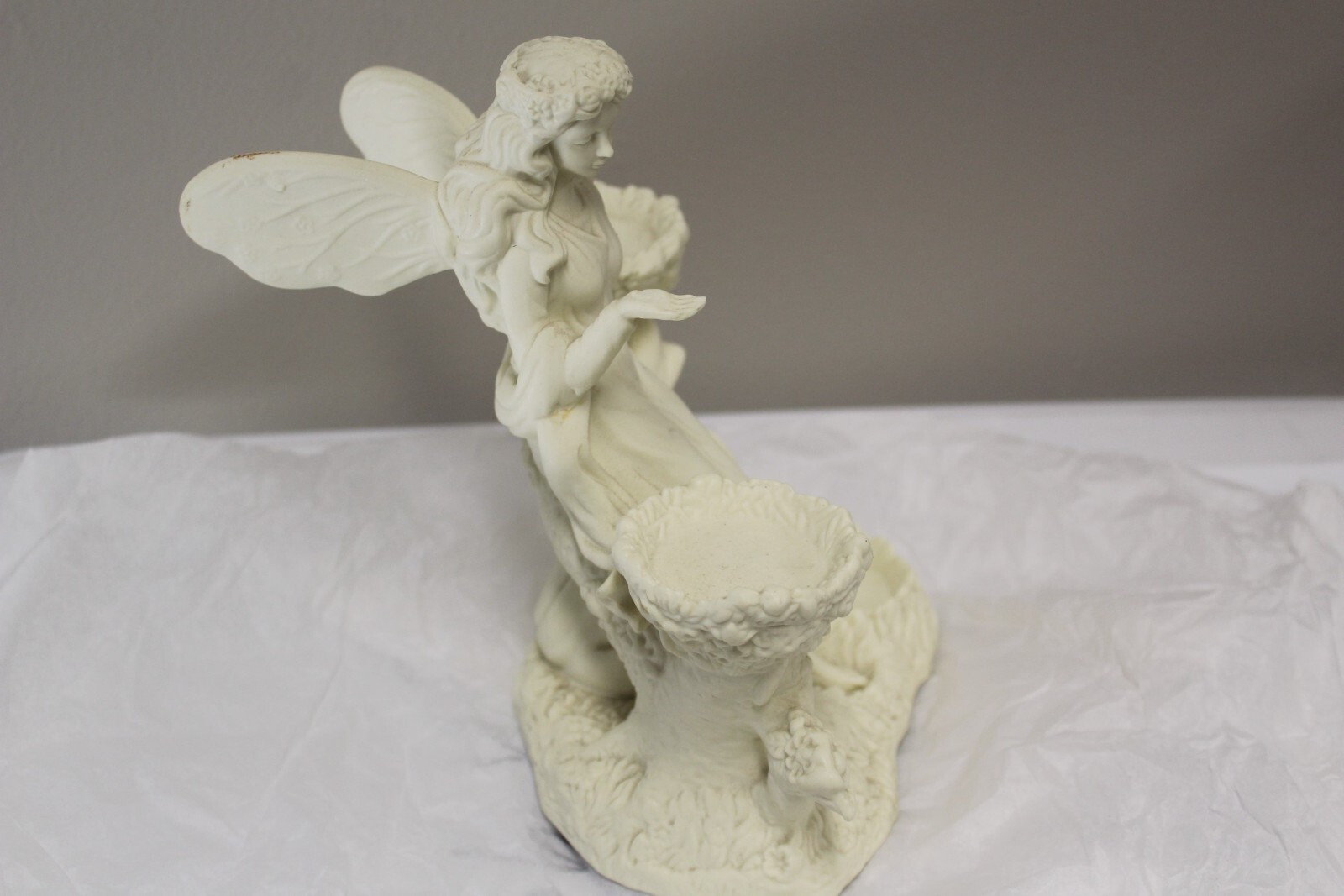 Partylite Angel Fairy Ariana's Garden 3 Tea-light Ceramic Candle Holder ...