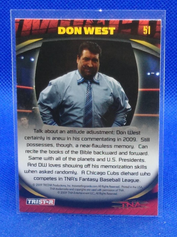 AUTOGRAPH Don West 2009 TriStar TNA Impact! #51 | eBay