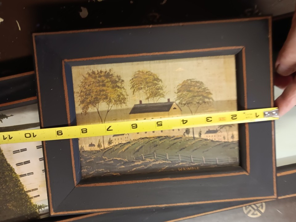 Pair of Vintage WARREN KIMBLE Framed Art Prints, Wood FRAMES 8" X 29 ...