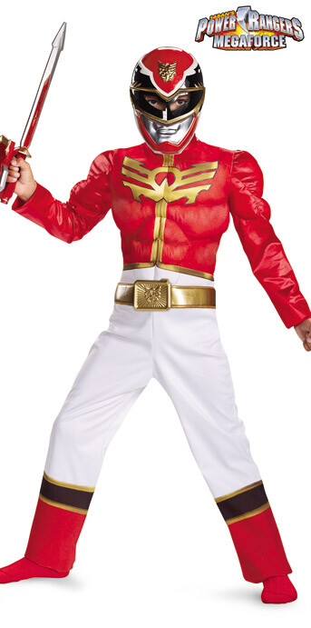 Power Ranger MegaForce: Red Ranger Deluxe Muscle Chest Costume #1525 | eBay