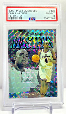 1997 Topps Finest Embossed Refractor #'d /263 Chris Webber Bullets PSA ...