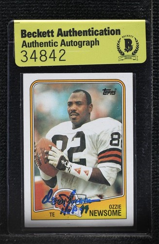 BAS 1988 Topps Ozzie Newsome #92 Authentic Auto HOF | eBay