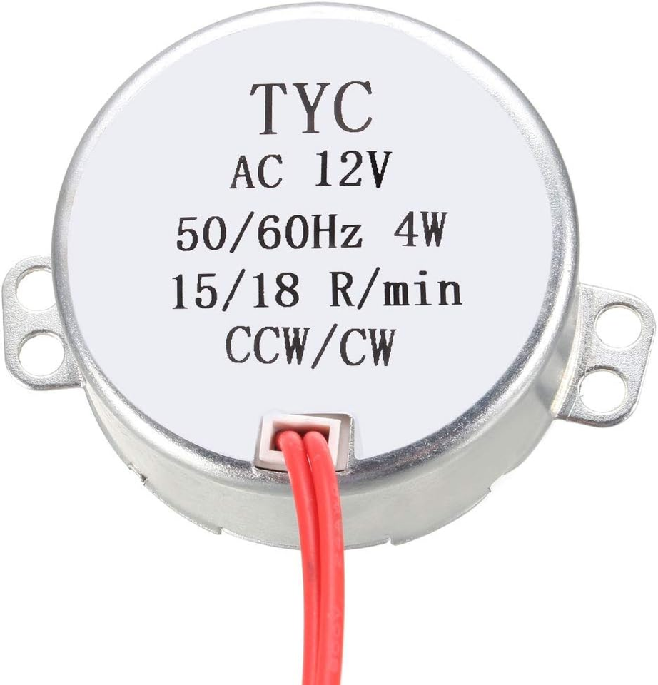 Synchronous Gear Motor AC 12V 15-18RPM 50-60Hz Electric Motor CCW/CW 4W ...