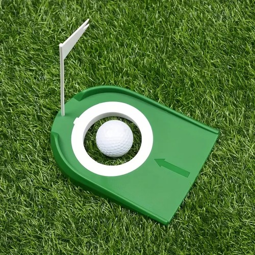 Practice Putter Cup - Angled Cup - Green & White PVC Plastic - Easy Set ...